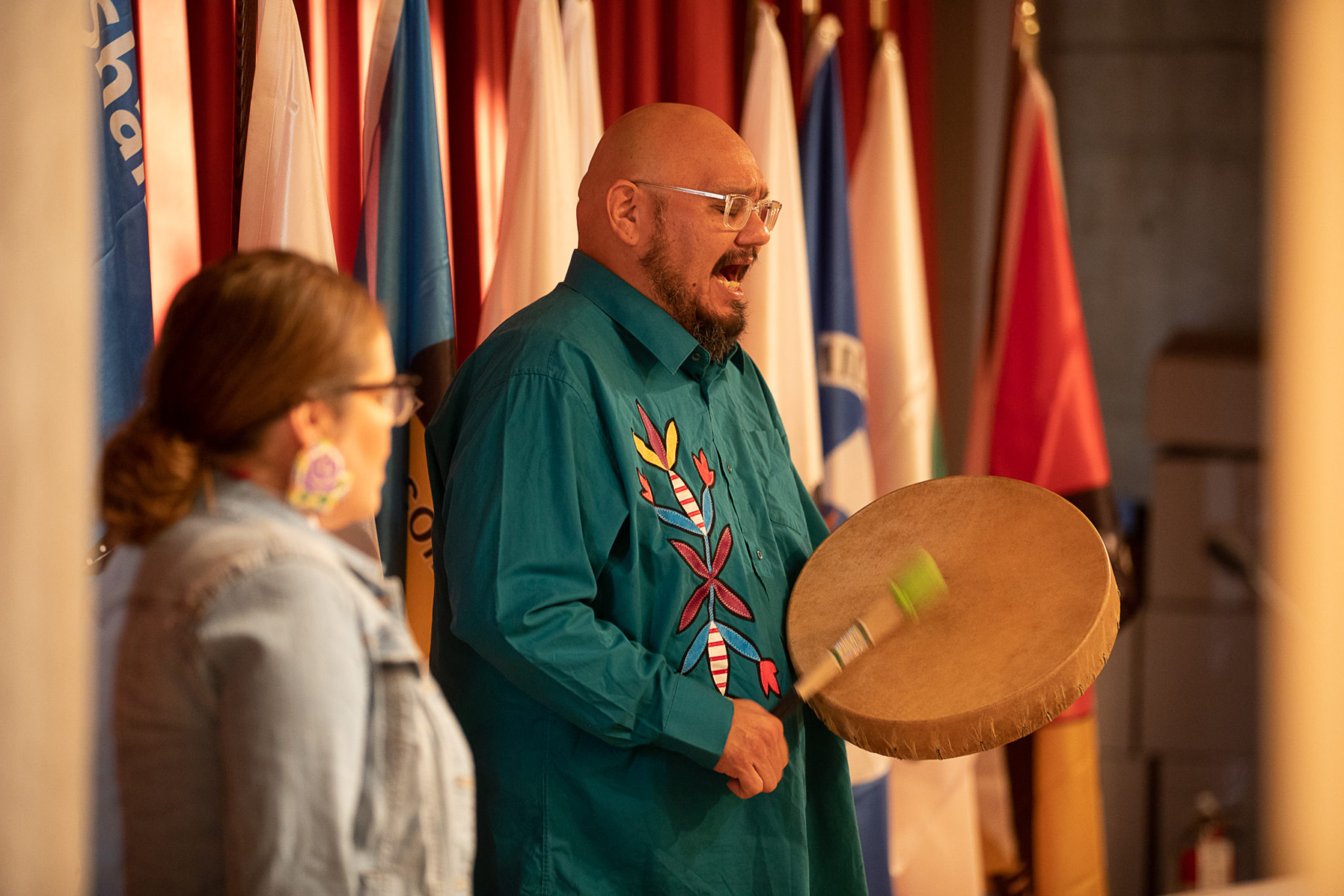 American Indian Flag Library at Franklin Library | the alley Newspaper